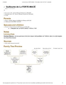 Guillaume de La FERTE-MACÉ – Family Tree | Quantum Neuroscience
